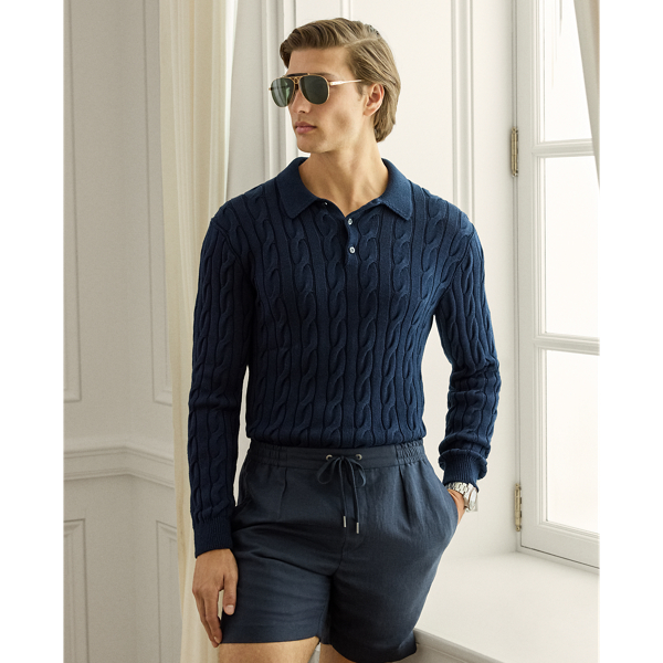 Cable-Knit Cotton-Silk Sweater