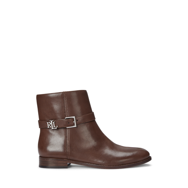 Brooke Burnished Leather Bootie for Women | Ralph Lauren® UK